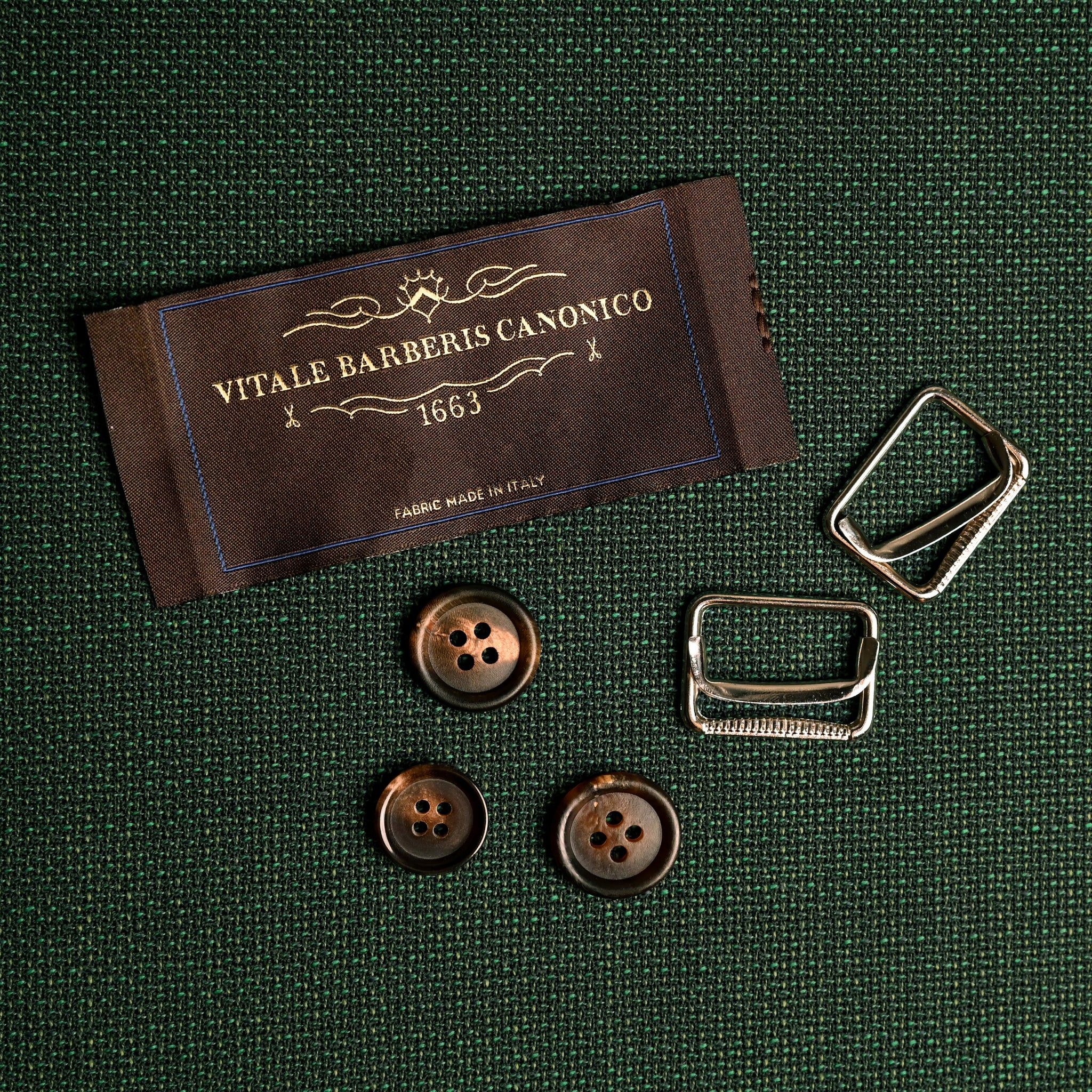 Green VBC 21 Micron 100% Wool Hopsack Jacketing Fabric