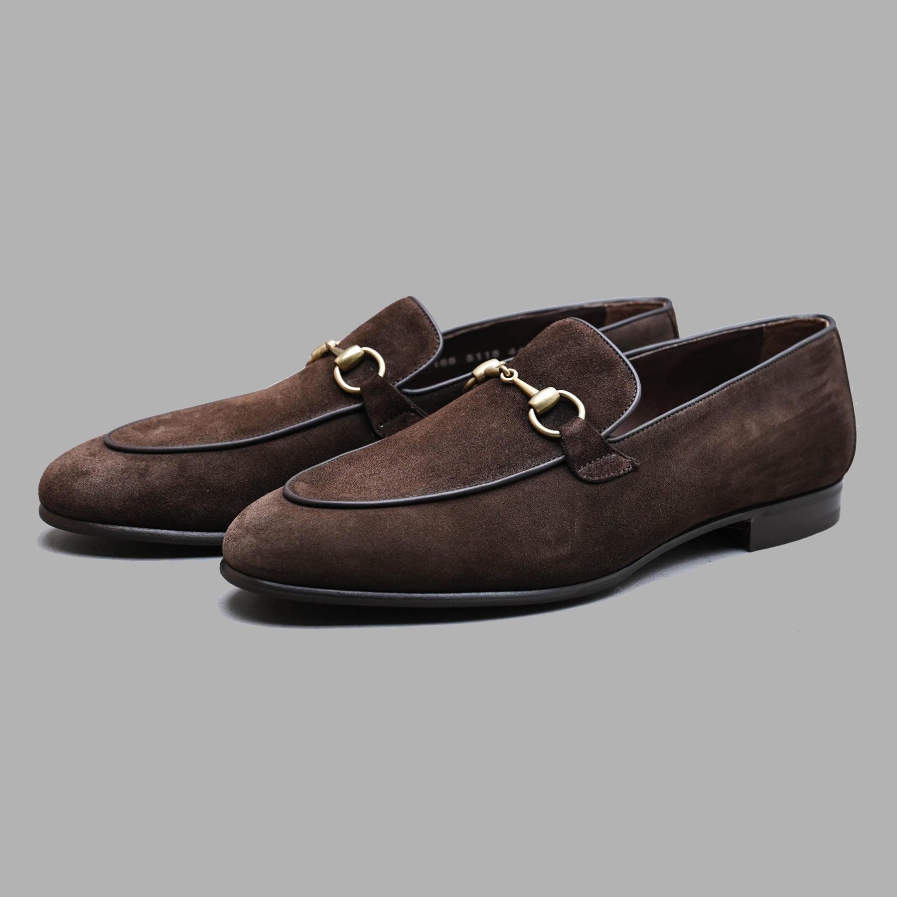 Belgian Horsebit Loafer in Dark Brown Suede