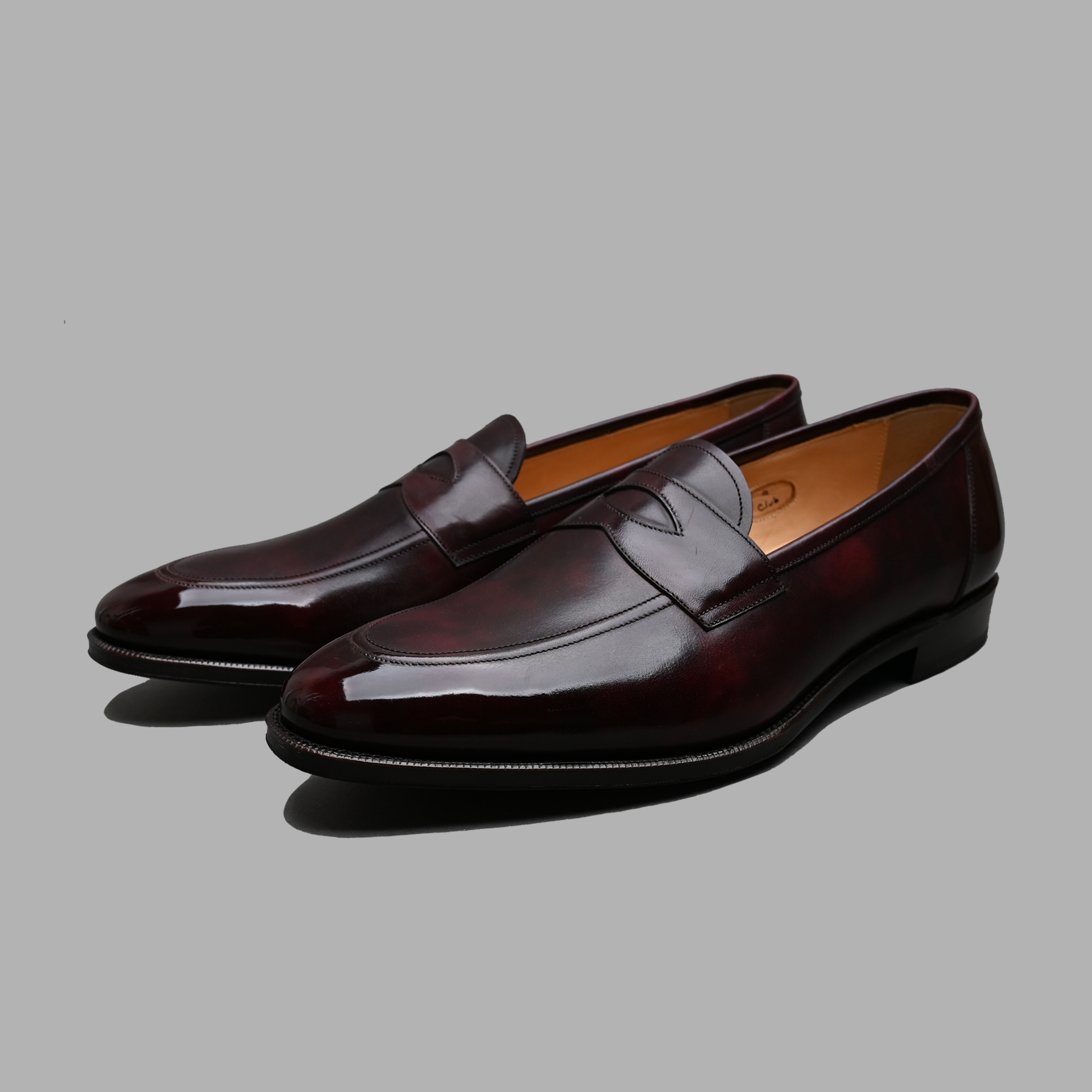 Club Hand Grade Penny Loafer in Burgundy Museum Calf Leather