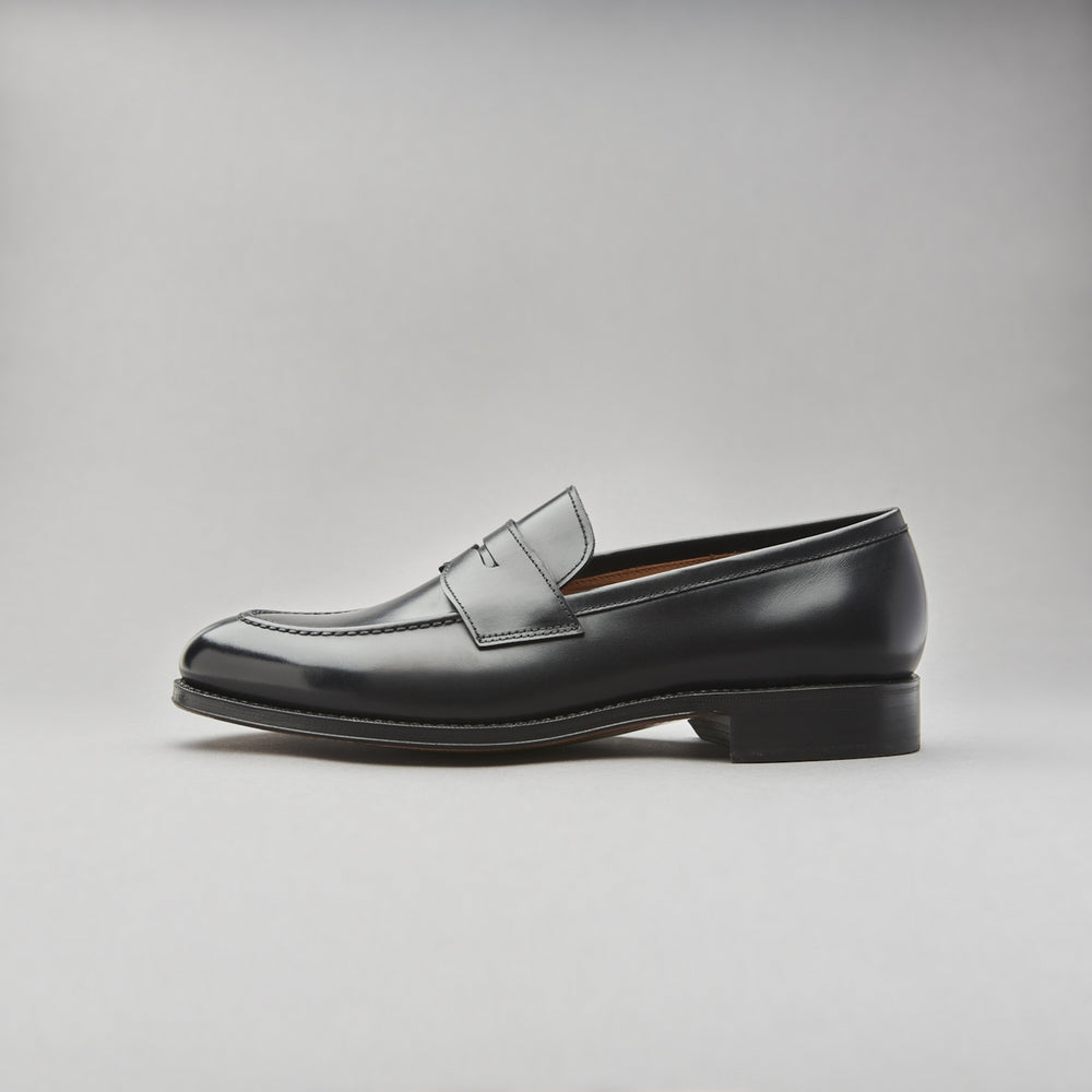 Penny Loafer in Black Box Calf Leather